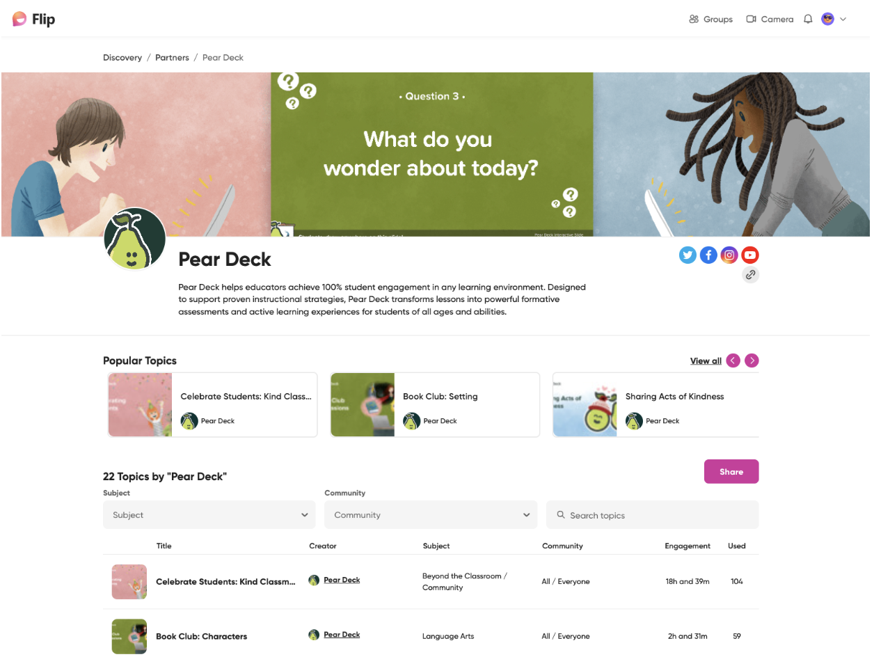 Use Flip with Pear Deck