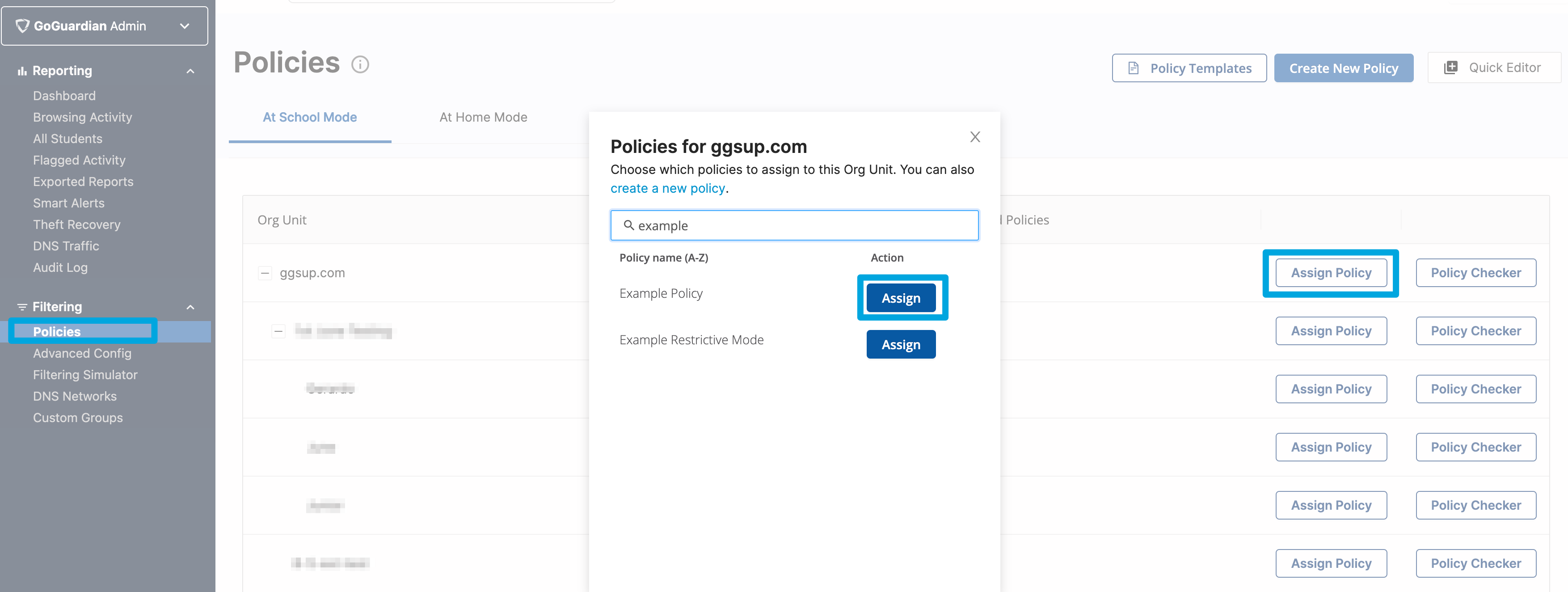Create a Policy and Assign it to a Group of Users