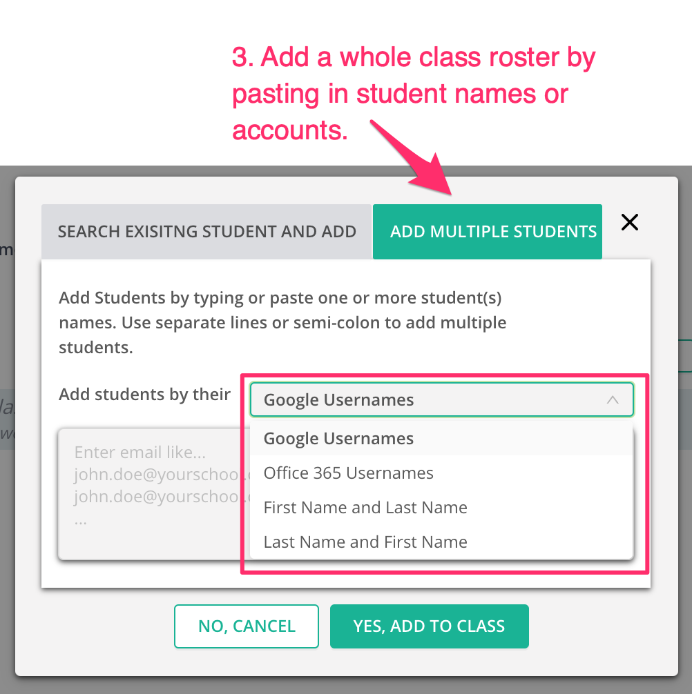 Quick Start Create a Class and Add Students
