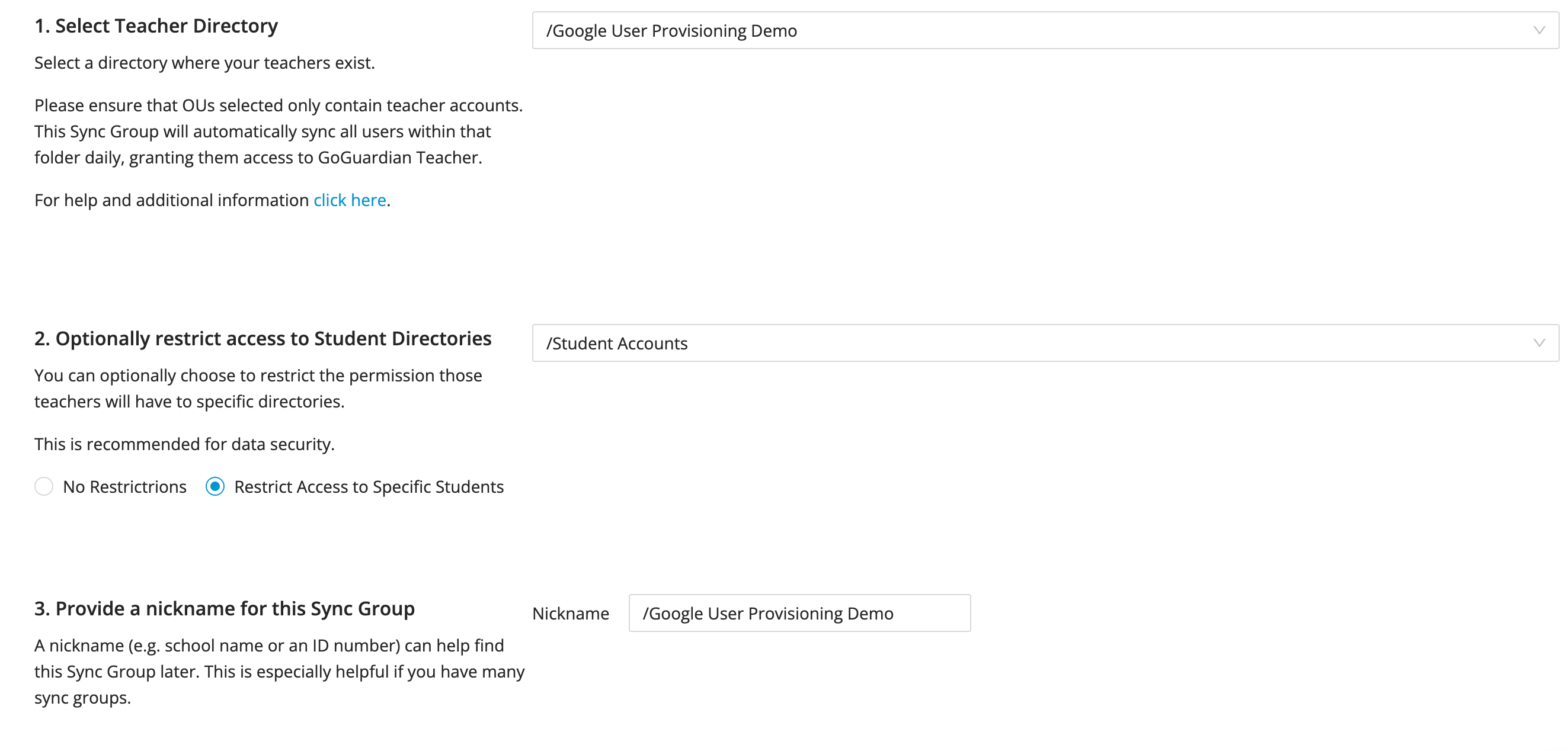 Google Directory User Provisioning