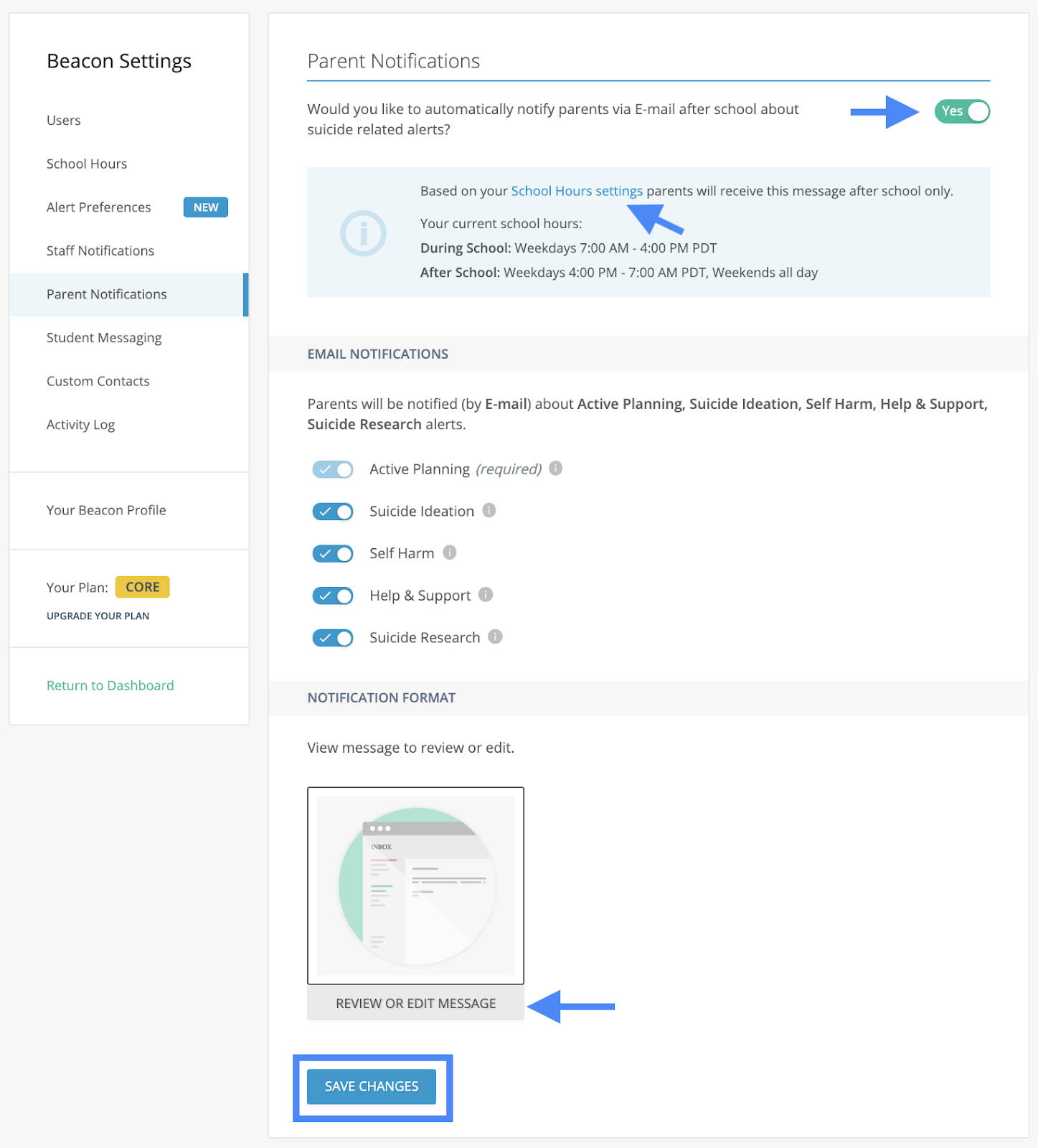Parent Guardian Notifications