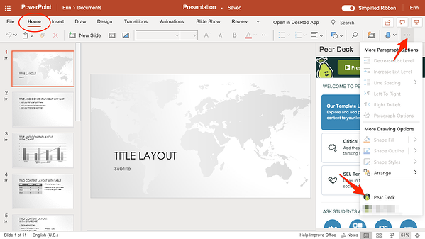 Add Premade Slide Templates to your Presentation