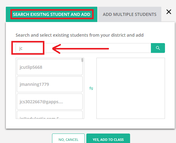 How do I search for students in my school and enroll them in my class?