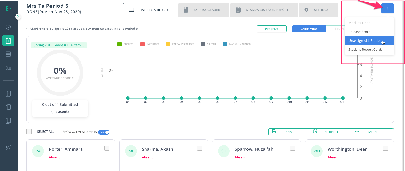 Unassign an Assessment