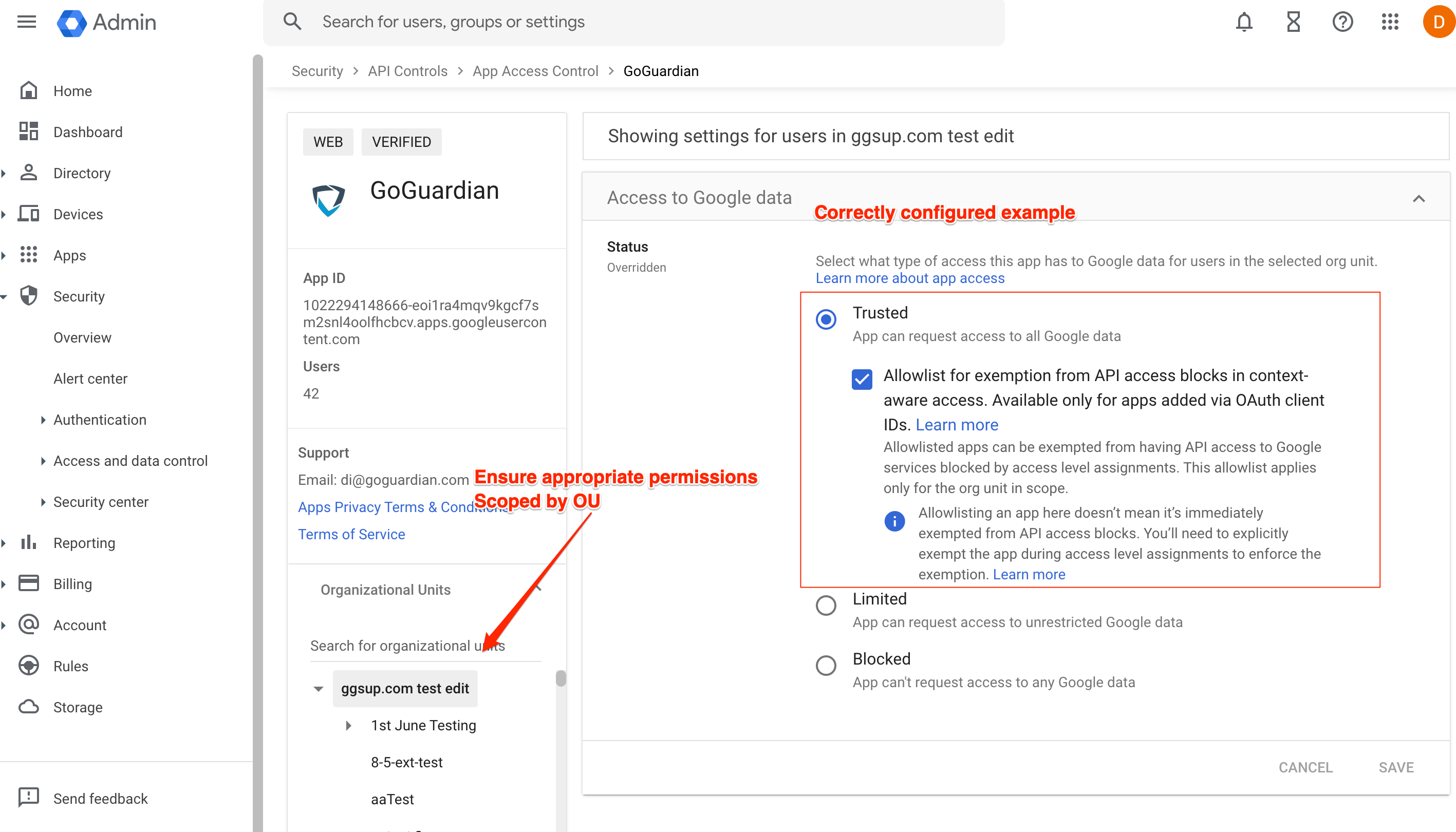 Enable GoGuardian as a Third-Party App in Google Admin Console