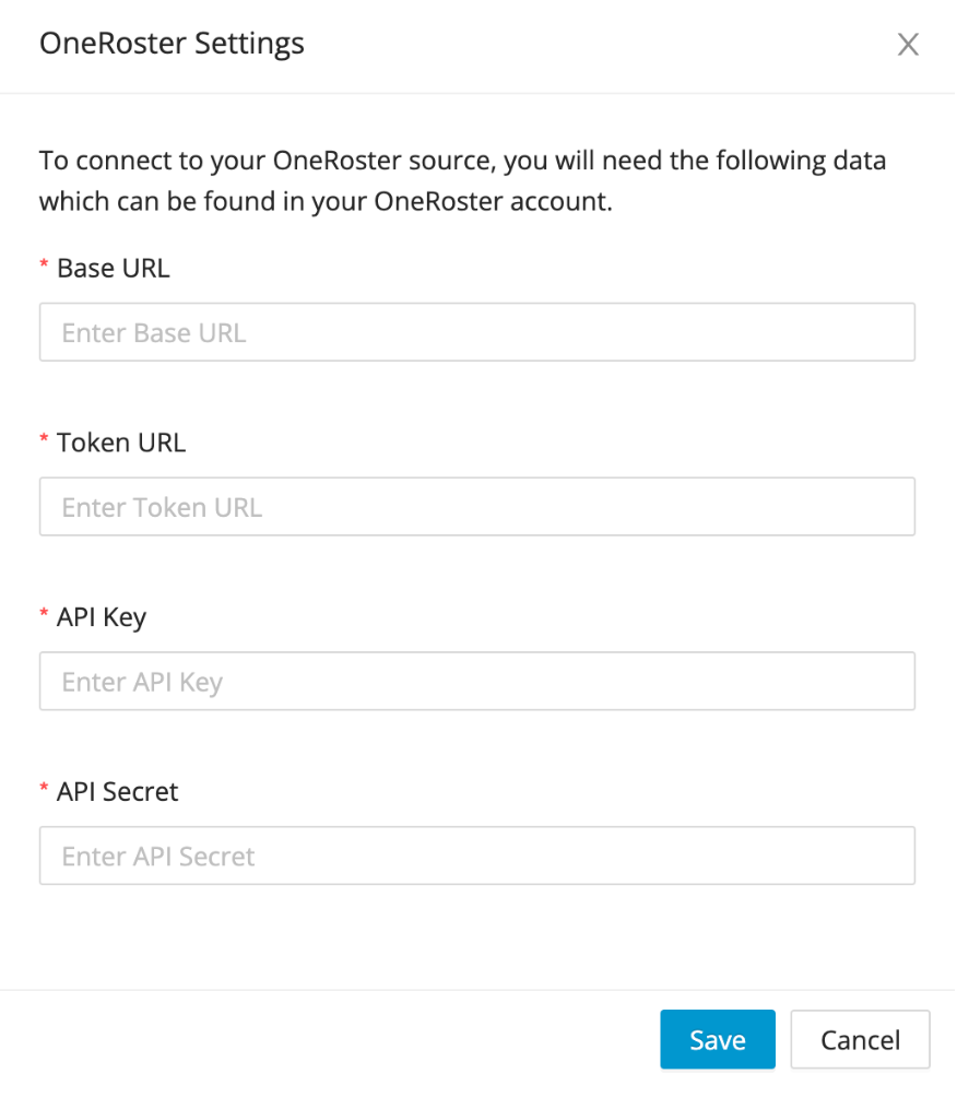 Integration with OneRoster