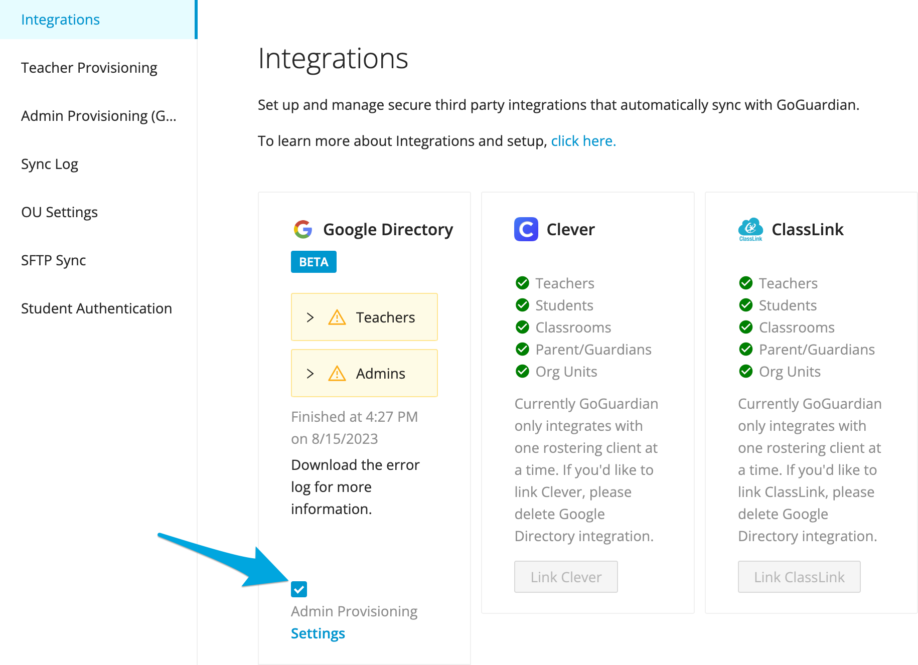 Provision Admins From Google