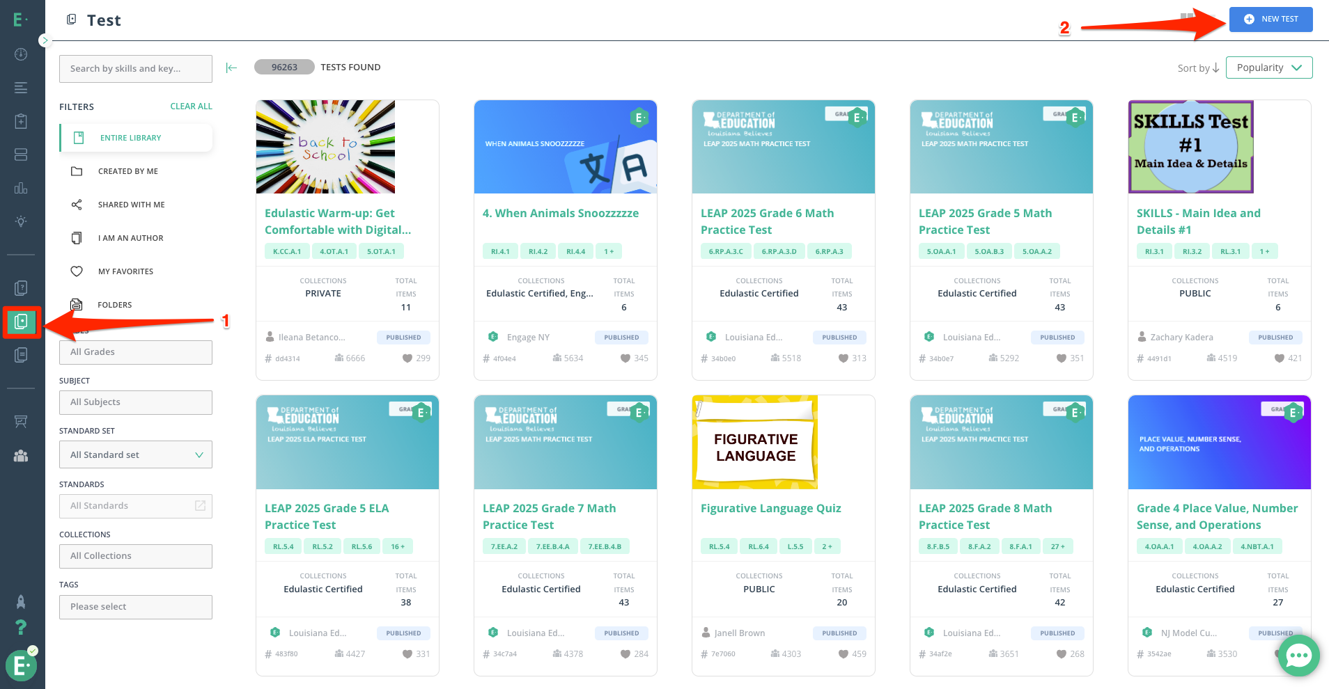 Quick Start Create a Test