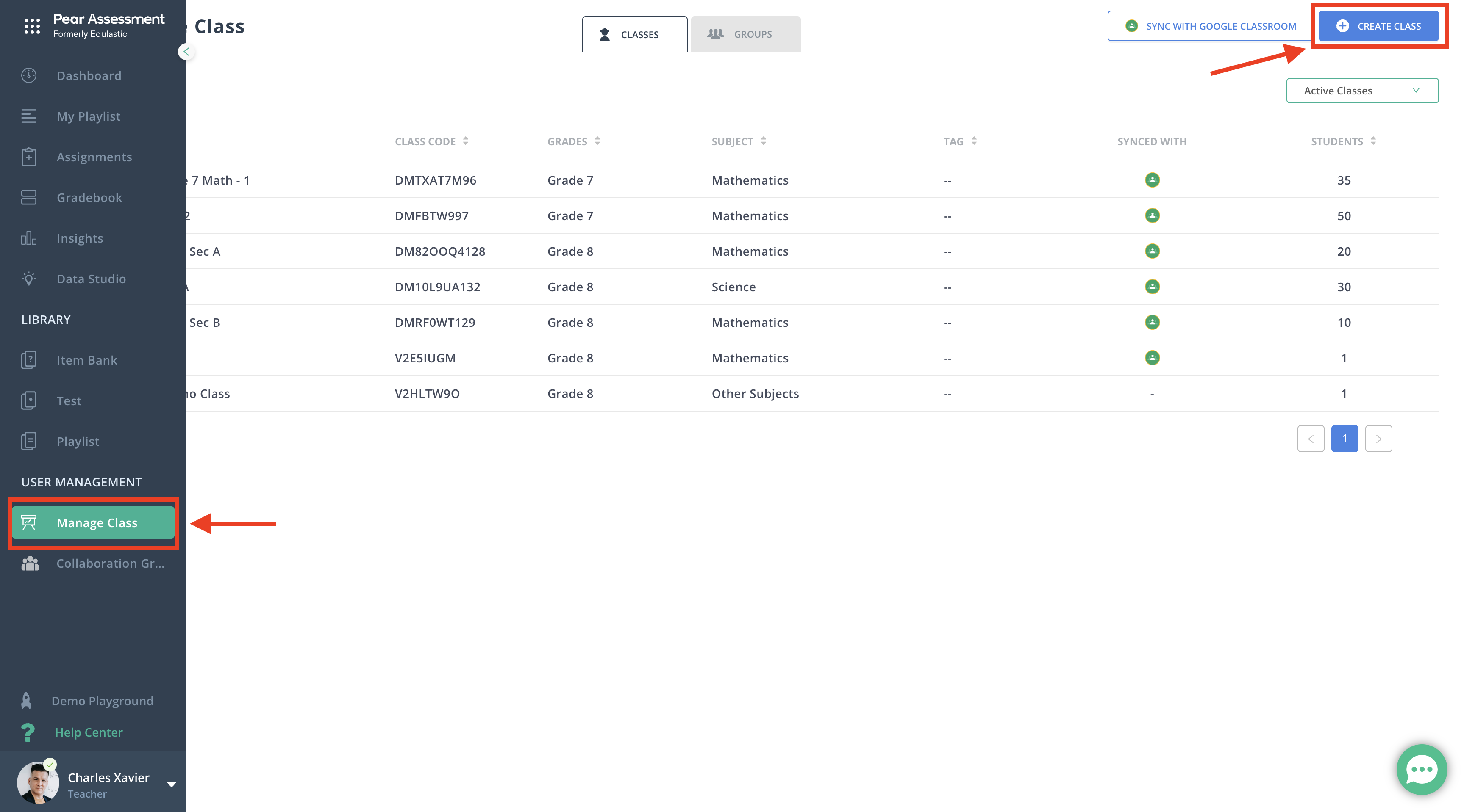 Quick Start Create a Class and Add Students