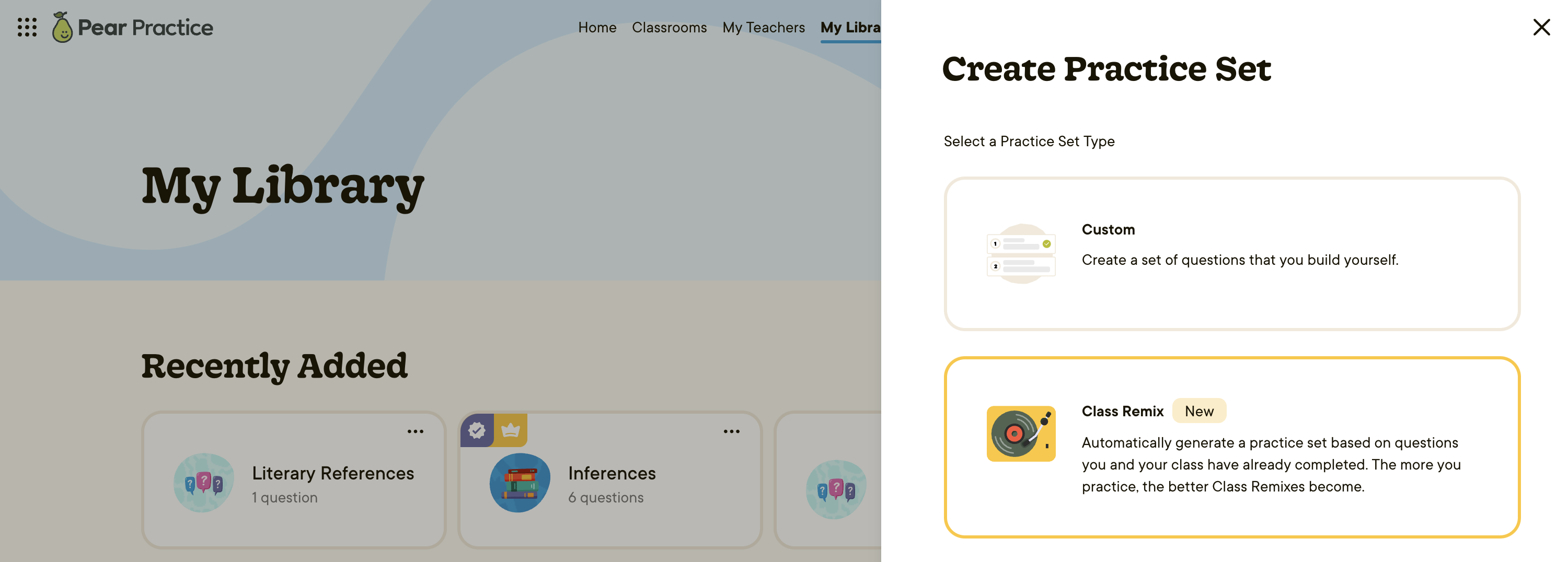 Generate a Class Remix Practice Set