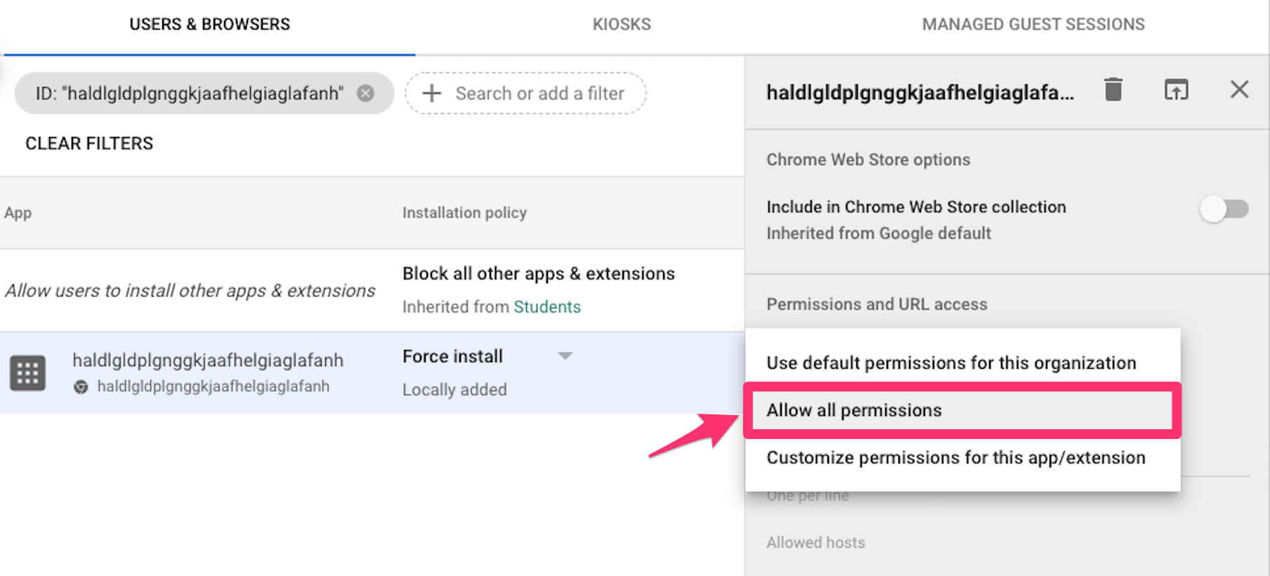 Install the GoGuardian Extensions (Google Admin Console)
