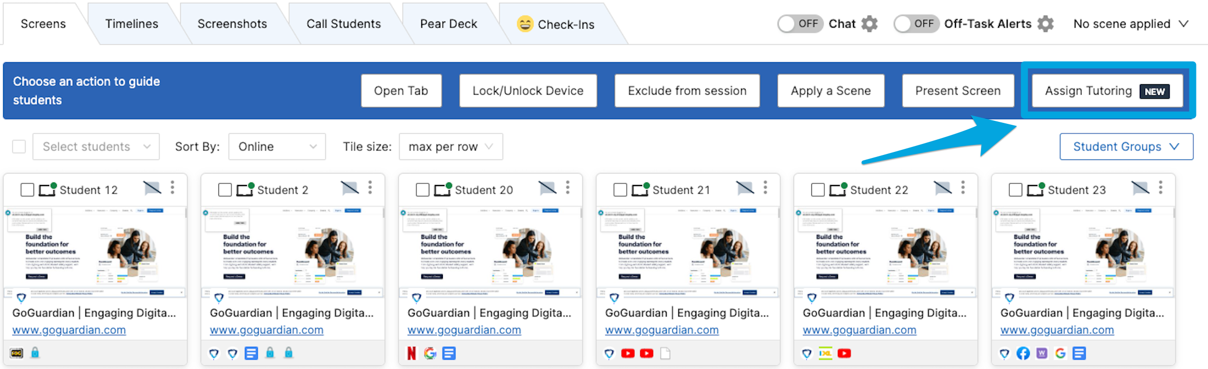 Pear Deck Tutor Integration for GoGuardian Teacher