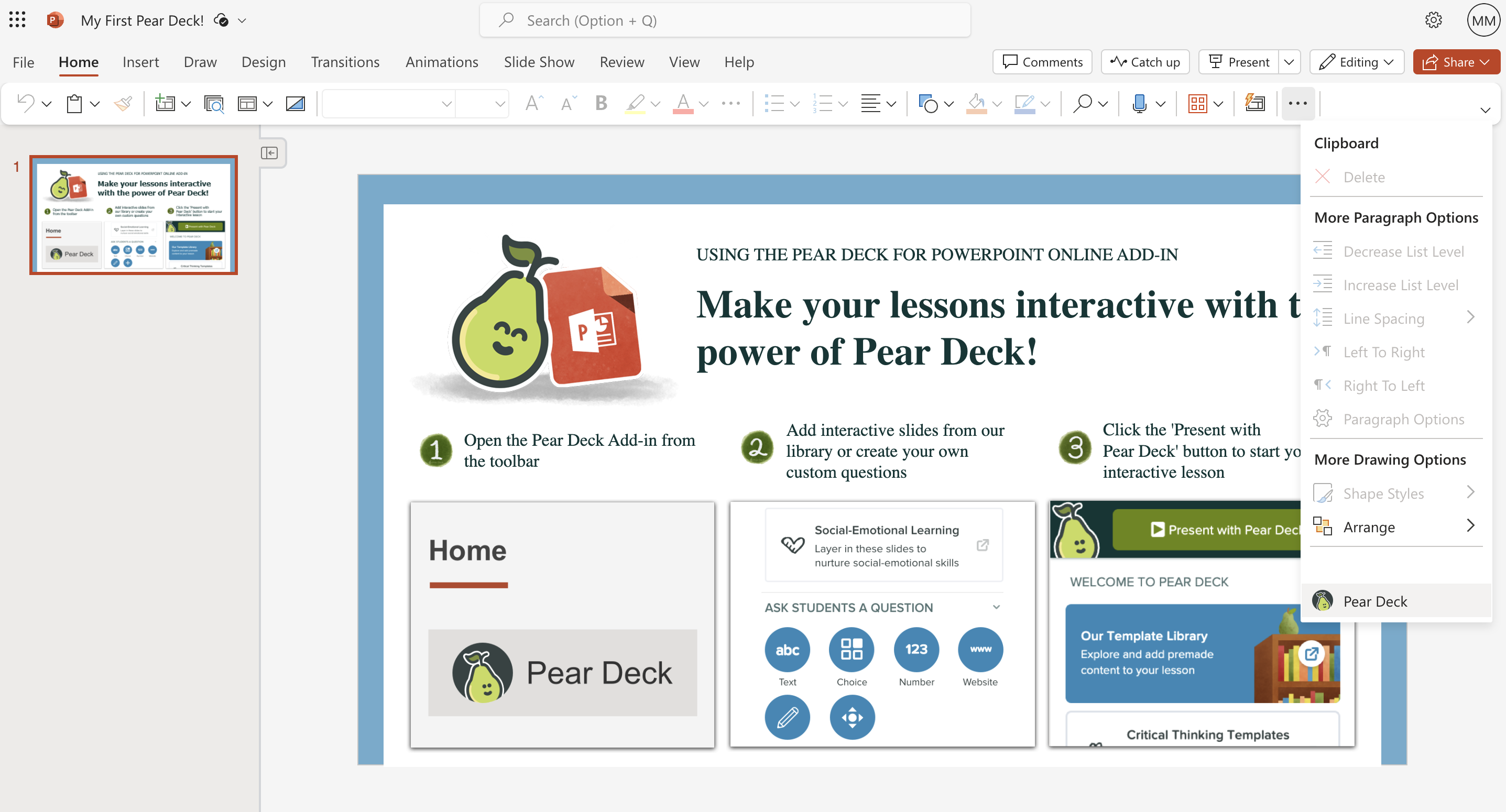 How to Create a New Pear Deck Lesson
