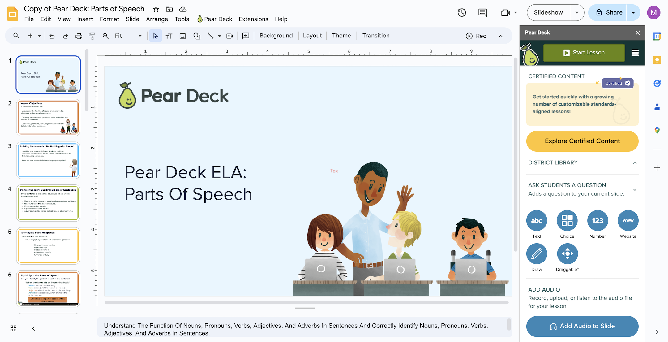Pear Deck Certified Content