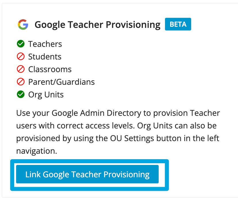 Google Directory Teacher Provisioning