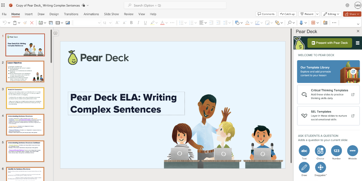 Convert Pear Decks from Google Slides to PowerPoint Online Files