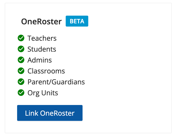 Integration with OneRoster